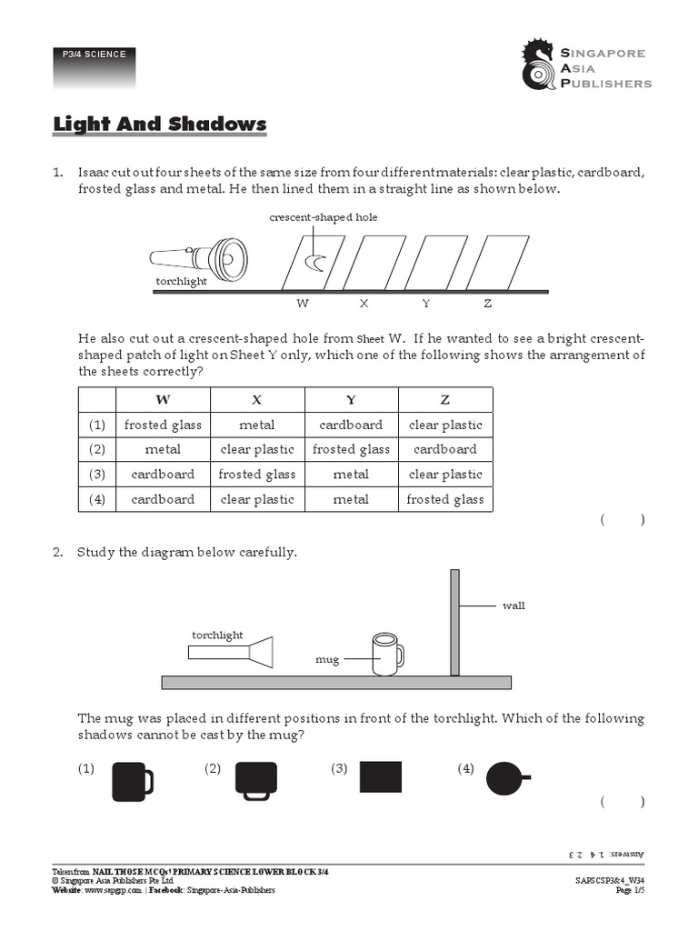 Light and Shadows: W X Y Z | PDF | Shadow | Light