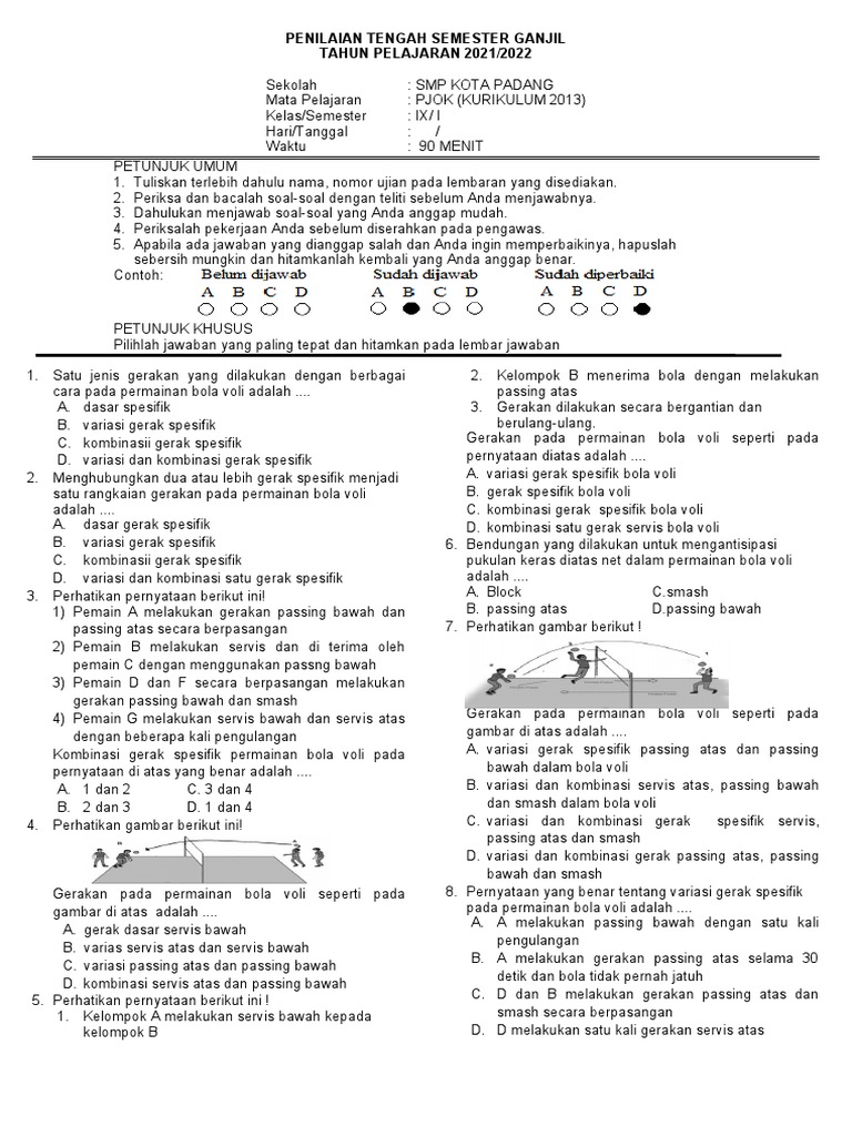 Soal Pjok KLS 9 | PDF