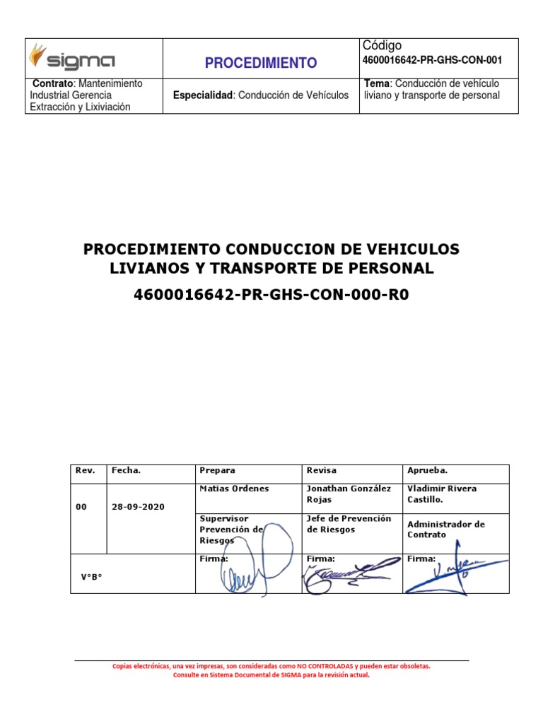 4600016642-PR-GHS-CON-001-R0 Procedimiento Conduccion de Vehiculo ...