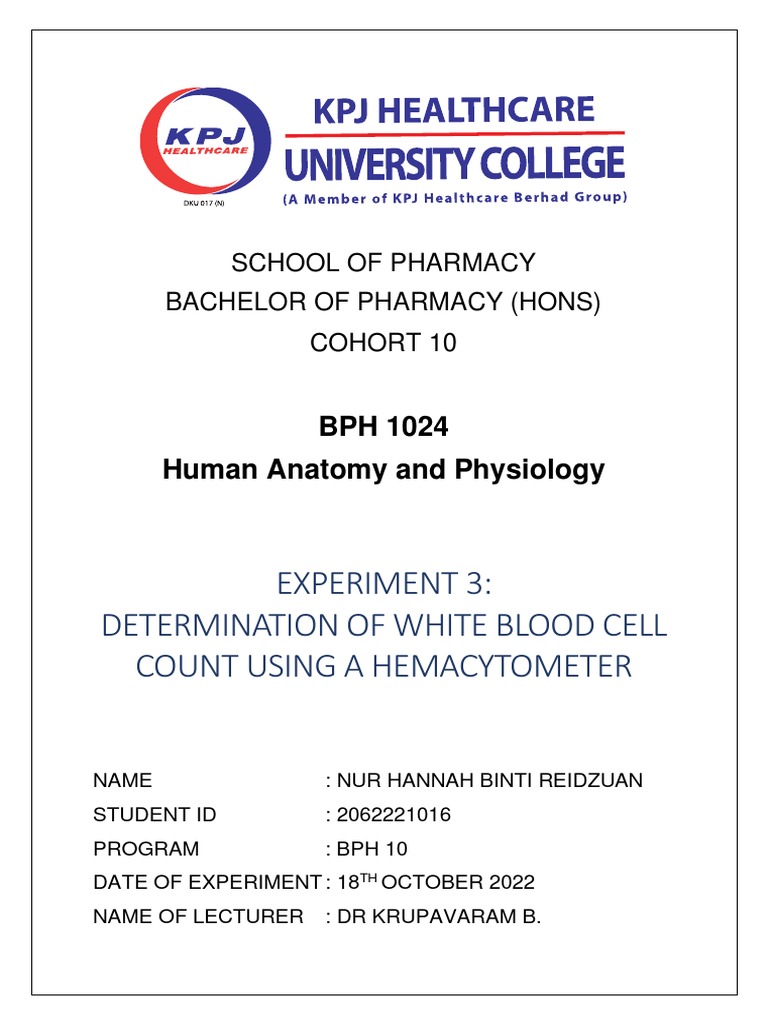 Lab Report 3 White Blood Cell | PDF | White Blood Cell | Immune System