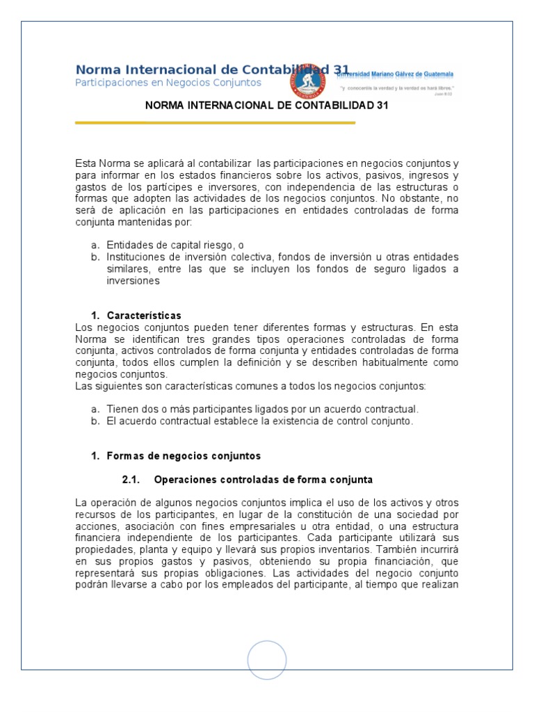 Nic 31 Contenido | PDF | Contabilidad | Estado financiero