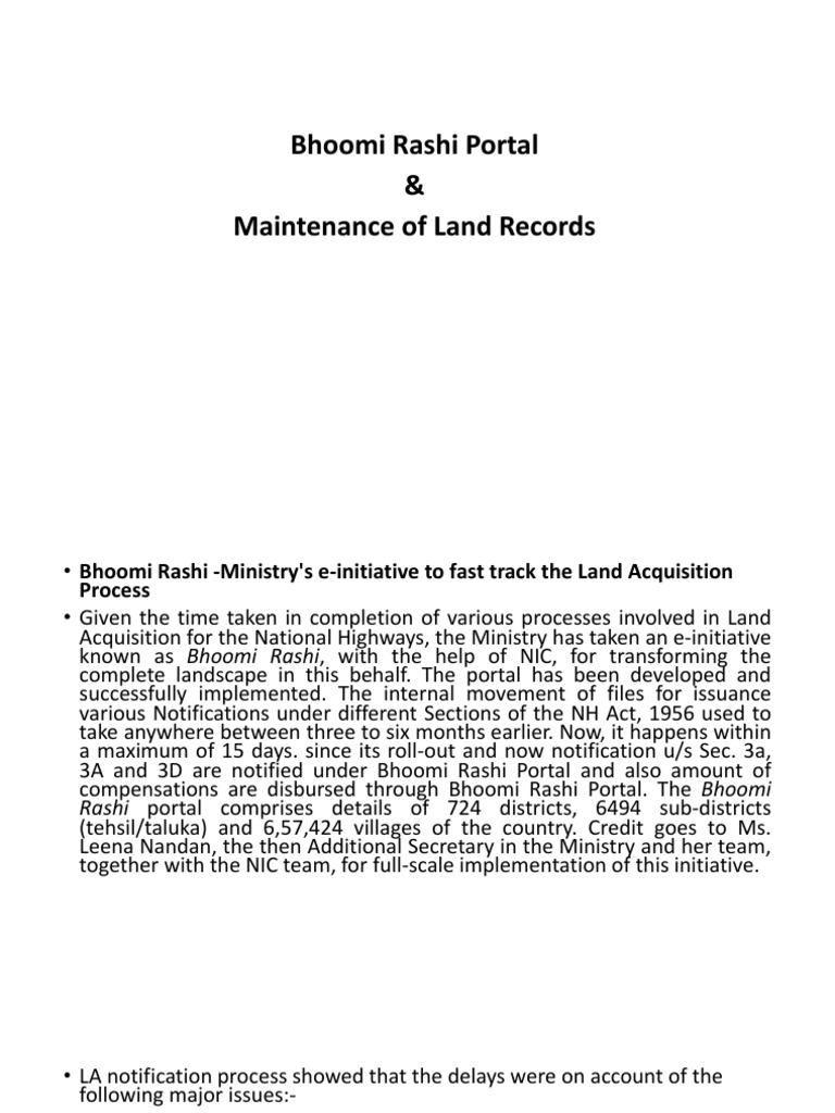 Streamlining Land Acquisition Processes Through Digital Transformation: An Overview of India's ...