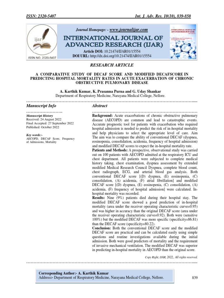 Journal Homepage: - : Manuscript History | PDF | Chronic Obstructive ...