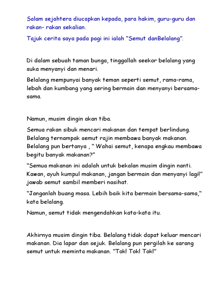 Belalang Dan Semut Pdf
