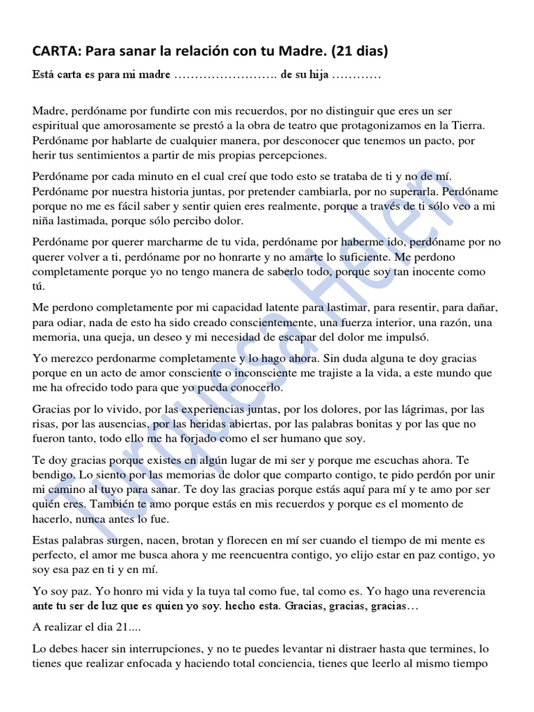 CARTA de A Madre | PDF | Amor