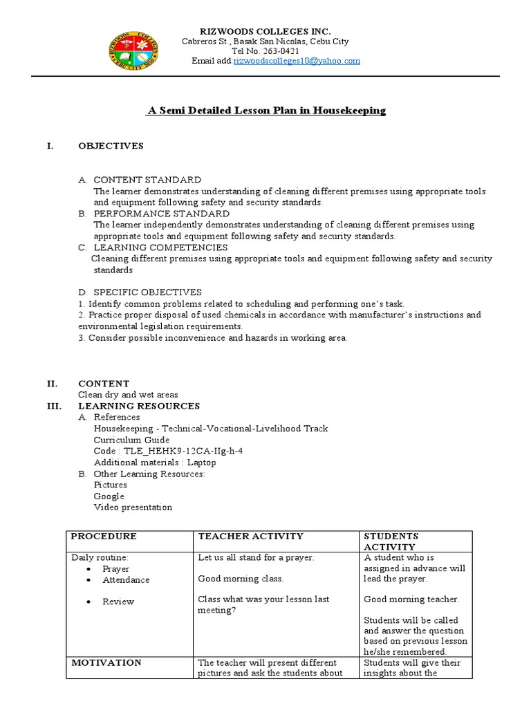 A Semi Detailed Lesson Plan | PDF | Lesson Plan | Teachers