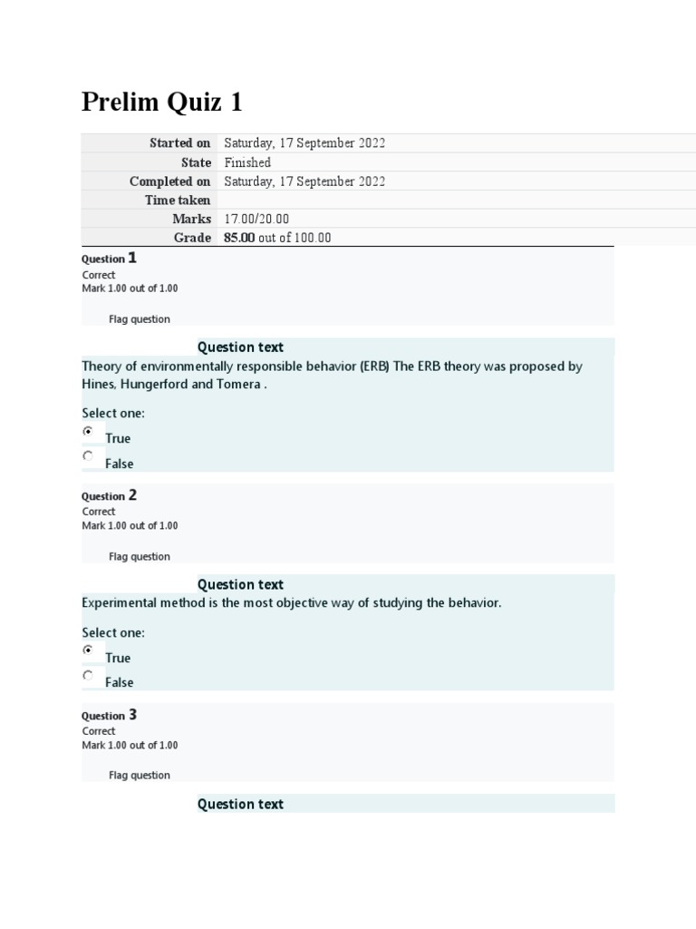 Human Behavior in Organization Prelim Quiz 1 | PDF | Leadership | Communication