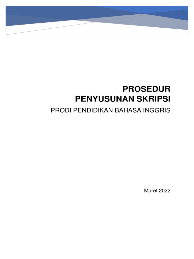 (Maret 2022) - Prosedur Penyusunan Skripsi - Pbi-1 | PDF