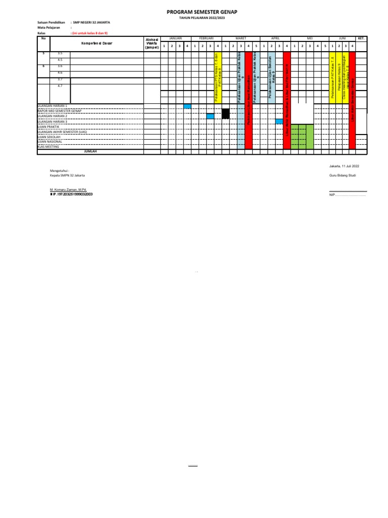 Format Prota, Prosem 22-23 Umum | PDF