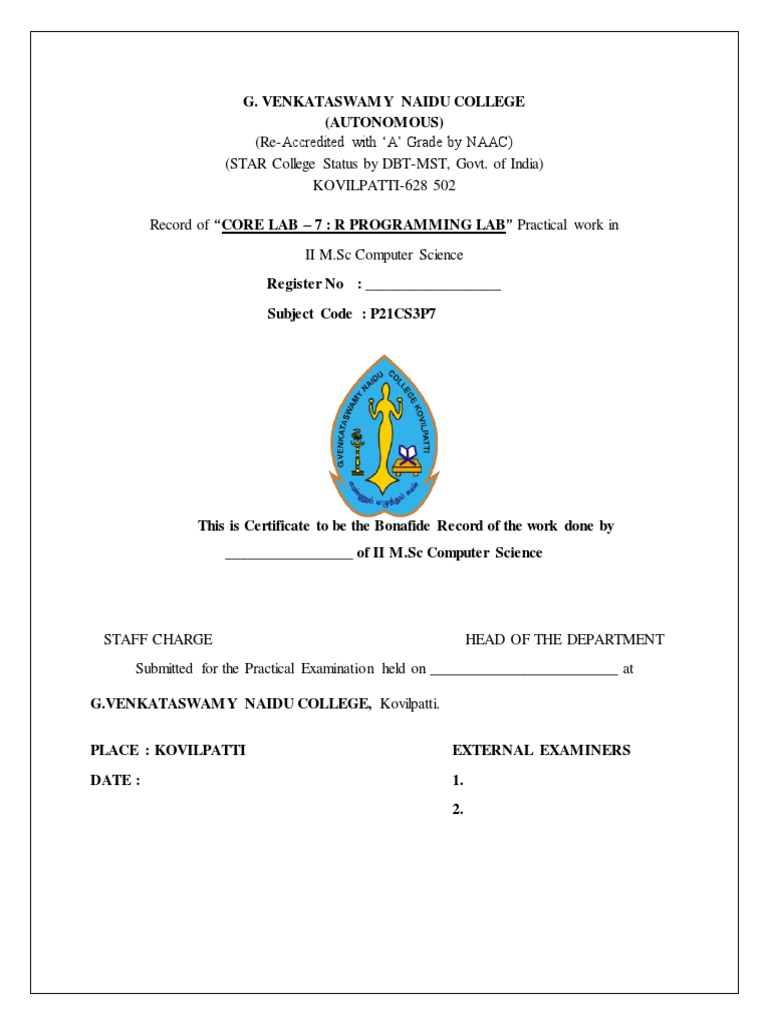 R Programming LAB | PDF | Computer Program | Programming