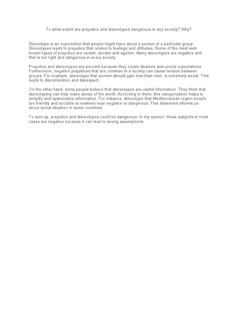 Essay Stereotypes | PDF | Self-Improvement