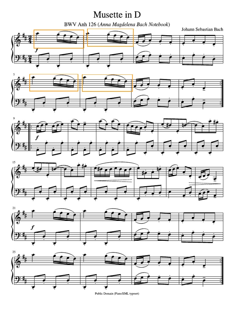 Musette in D Ana Magdalena Bach | PDF