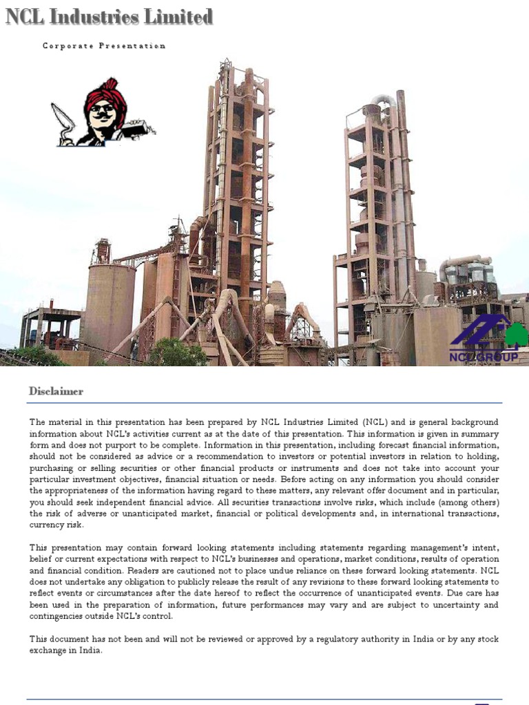 NCL Industries Corporate Presentation - NCL Pearl | PDF