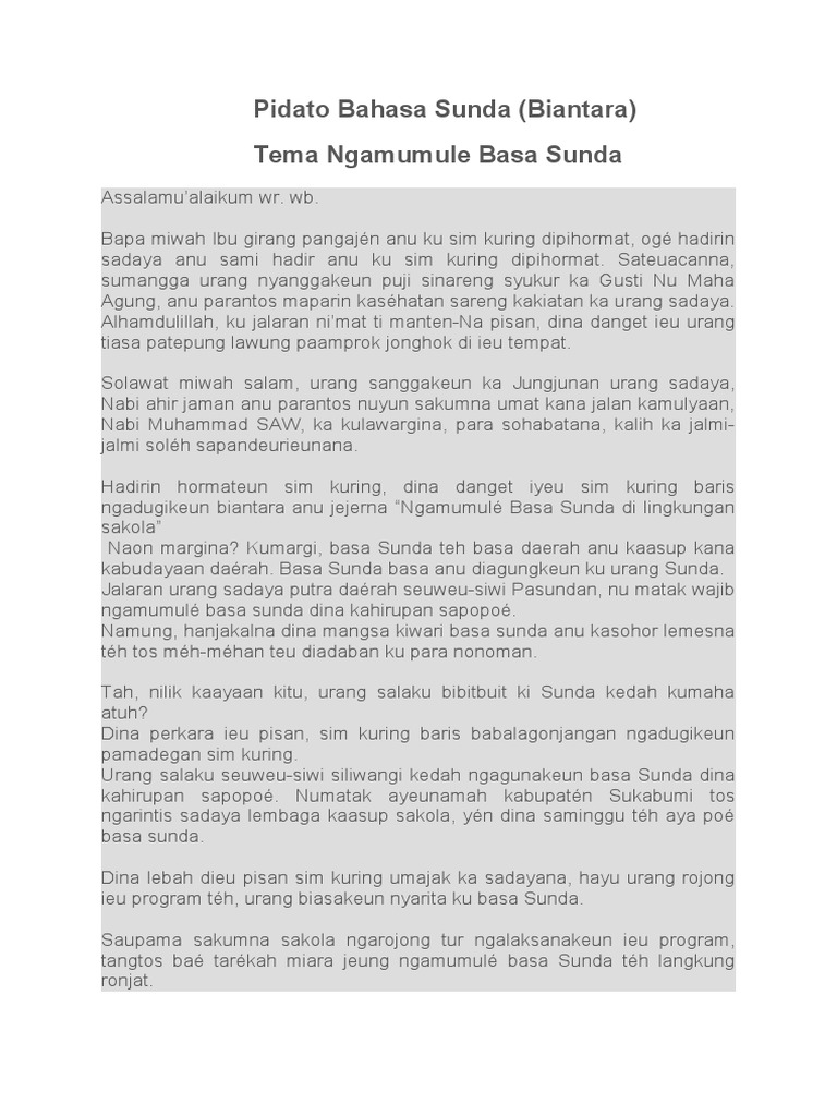 Pidato Basa Sunda | PDF