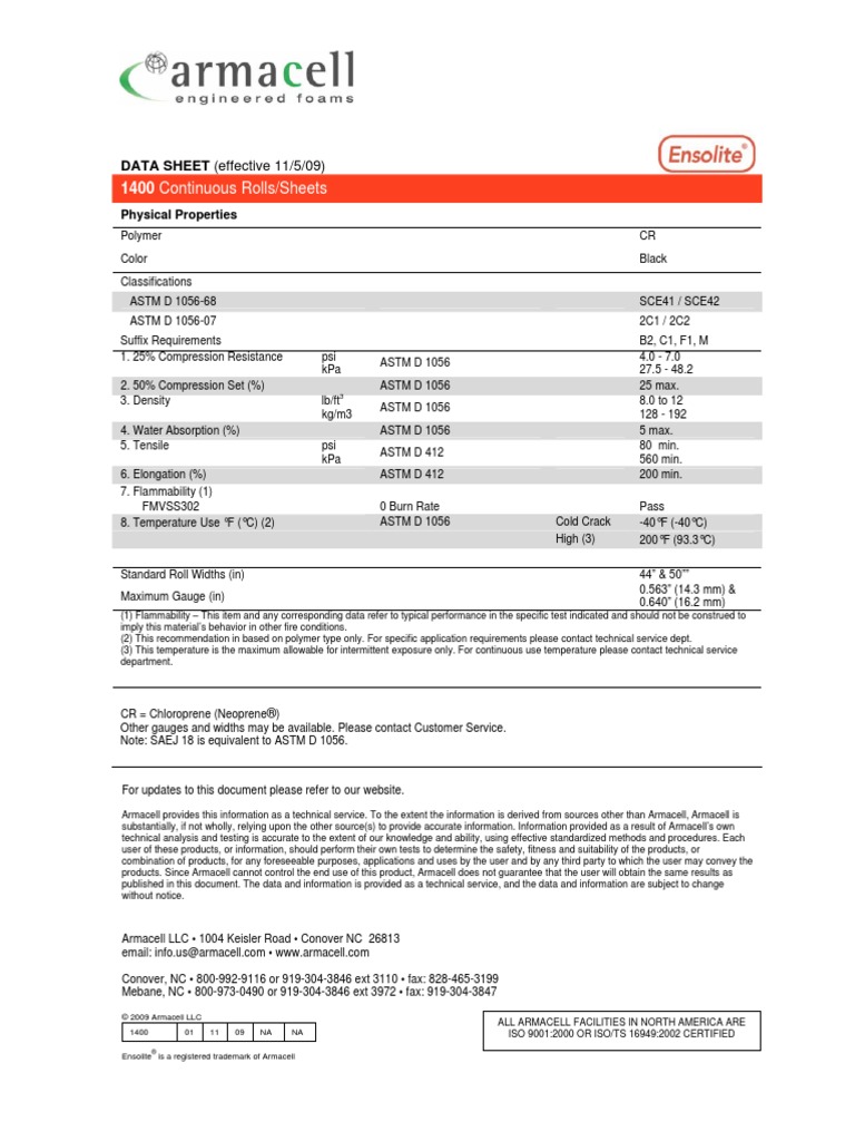 CF EnsoLite.1400.DataSheet - US | PDF