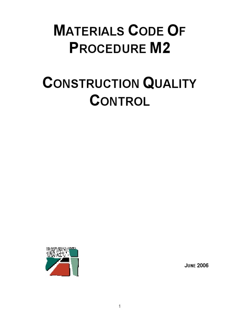 m2 Materials Code of Procedure Construction Quality Control | PDF | Specification (Technical ...