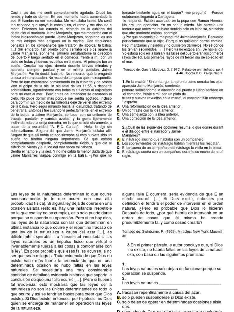 Tomado De: García Márquez, G. (1970) - Relato de Un Náufrago. Pp. 4 4 ...