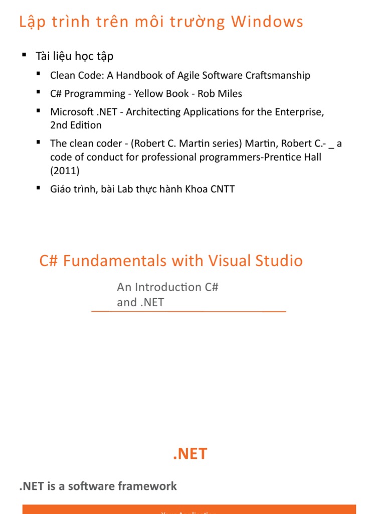 1 Slides | PDF | C Sharp (Programming Language) | Microsoft Visual Studio