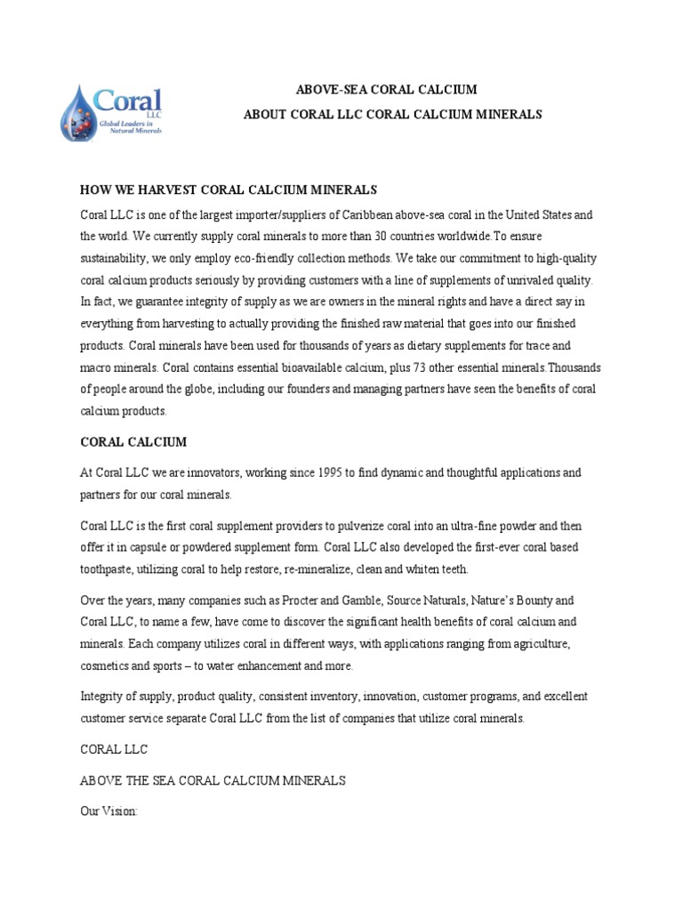Coral LLC Information | PDF | Science & Mathematics | Lifestyle