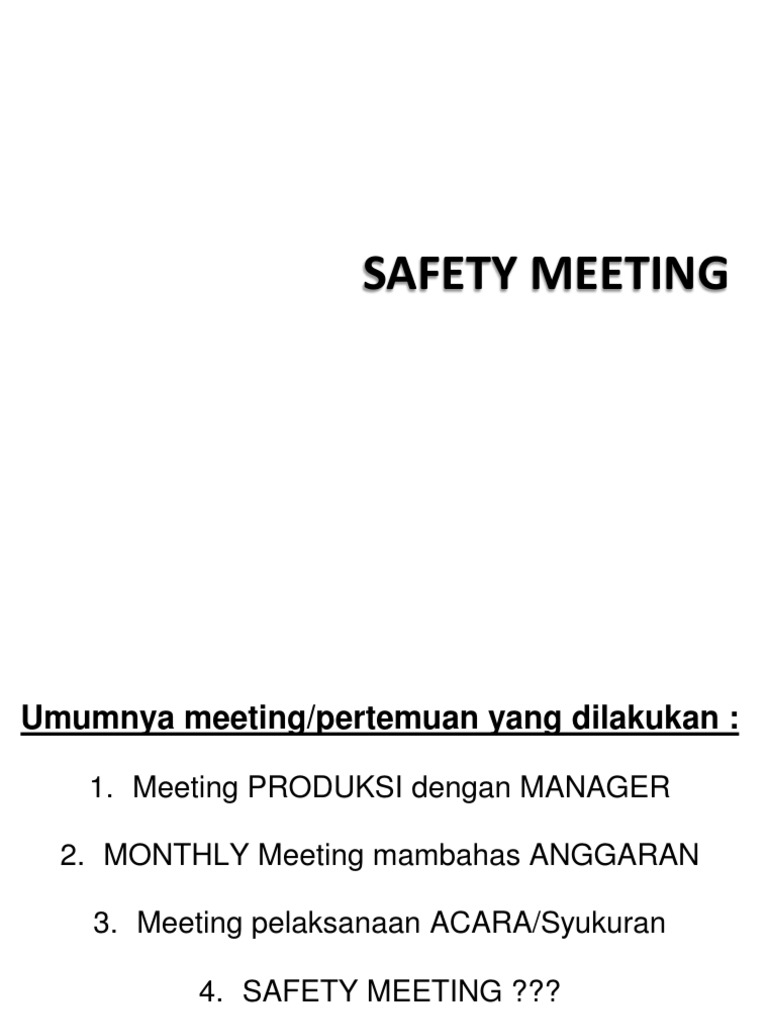 Panduan Safety Meeting Efektif | PDF