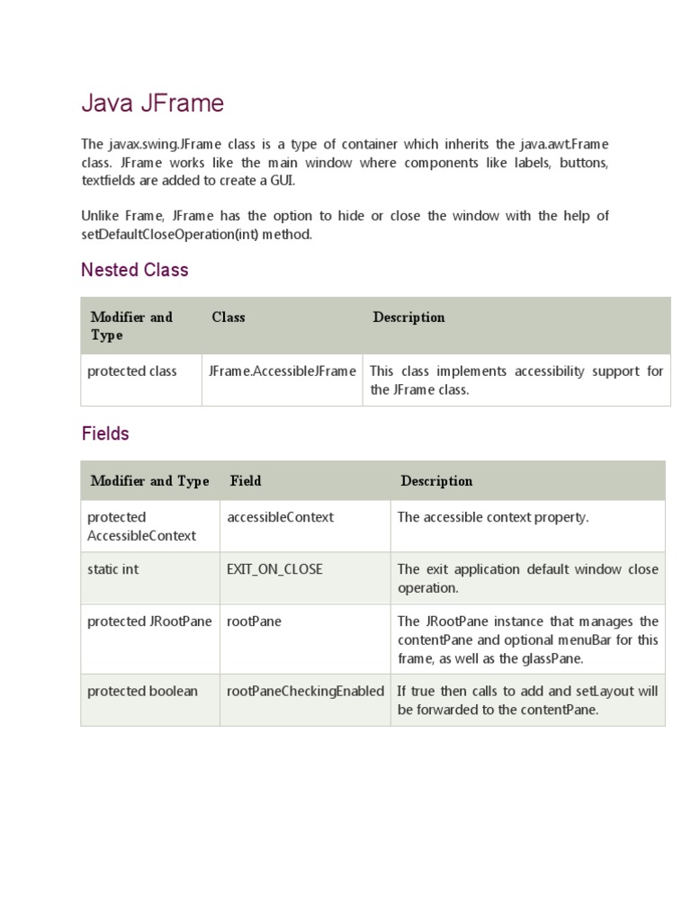 Java Jframe Pdf Object Oriented Programming Information Technology Management 