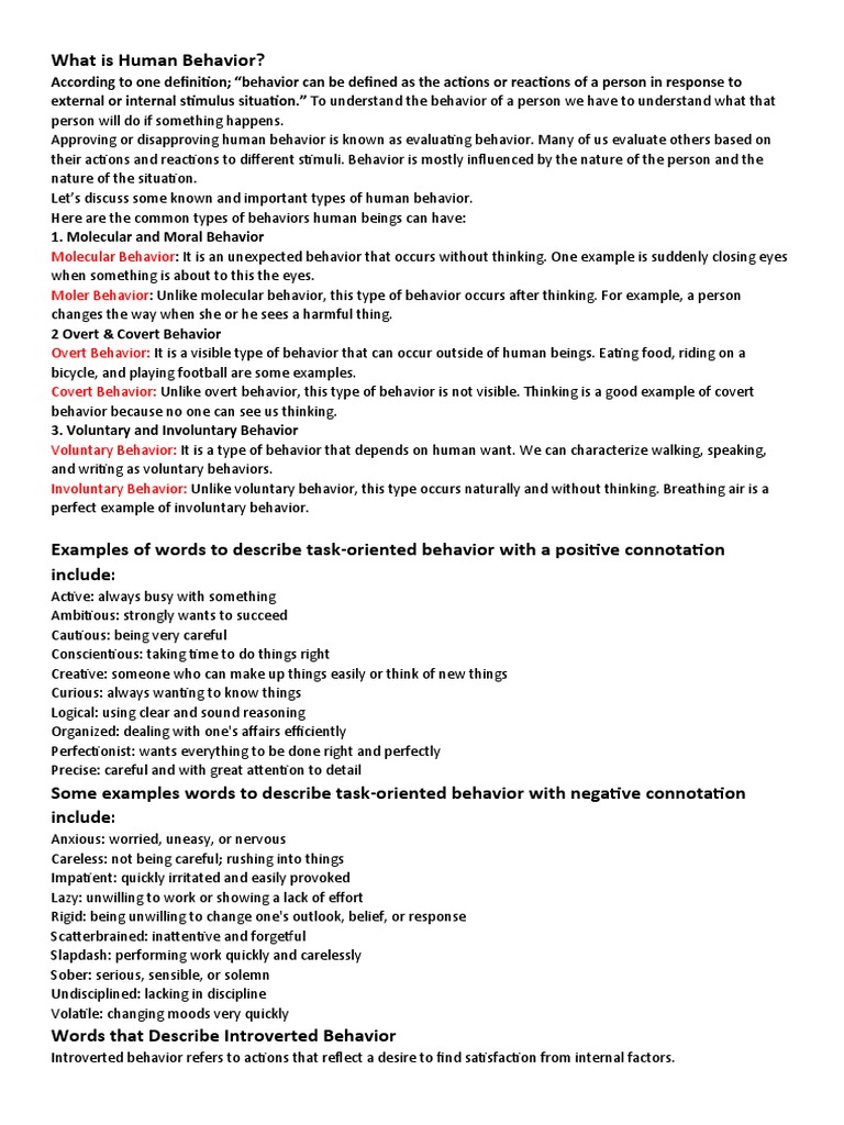 What Is Human Behavior | PDF