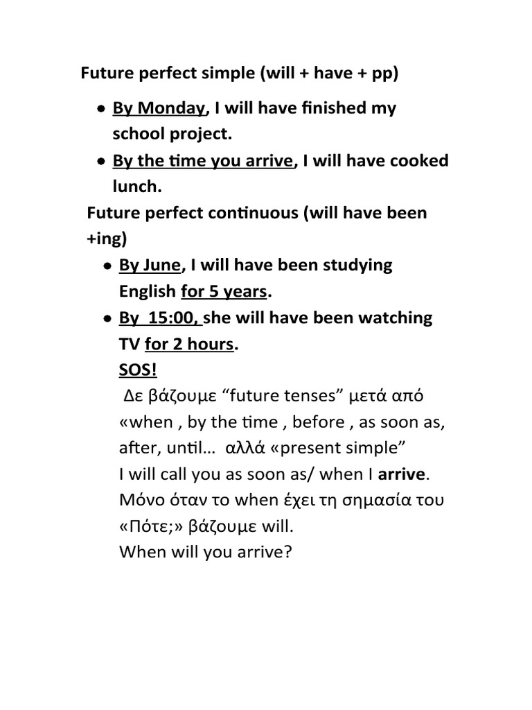 Future Perfect Simple | PDF