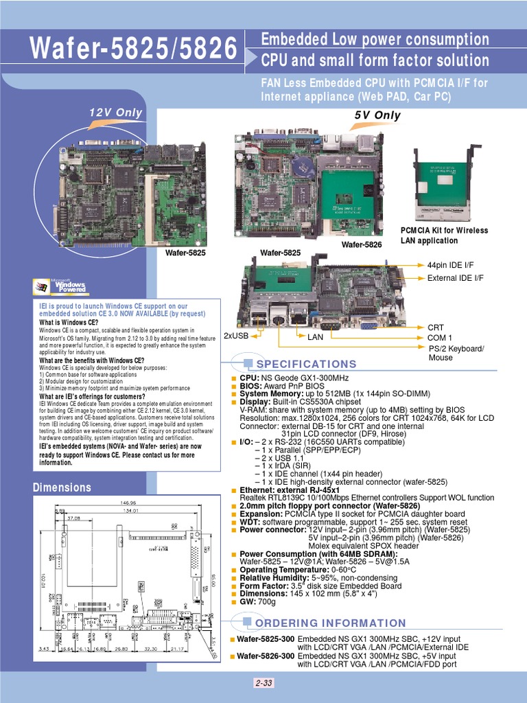 Wafer 5825&6 | PDF | Microsoft Windows | Embedded System