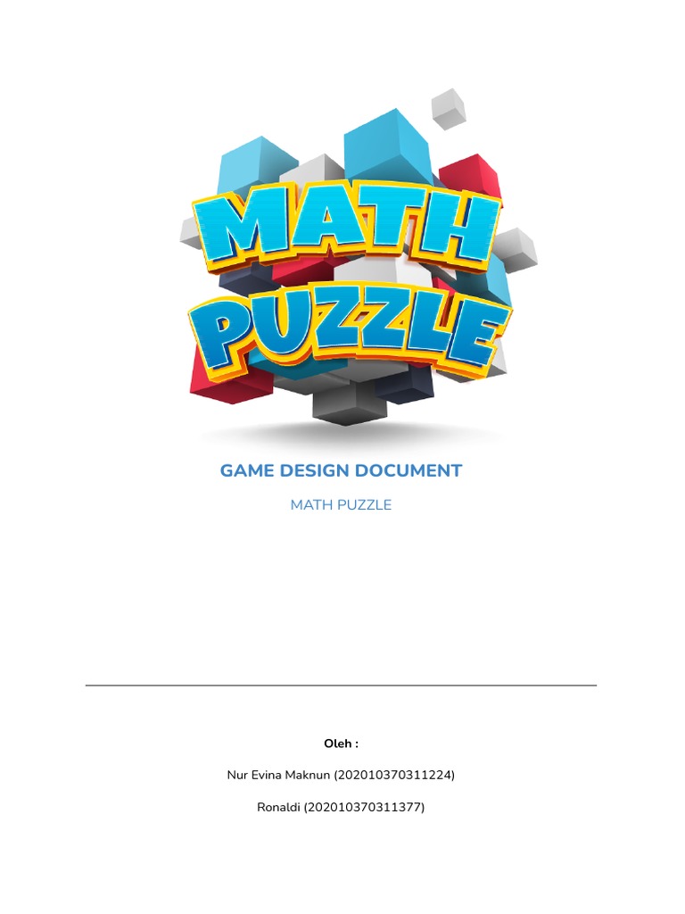 Game Design Document: Math Puzzle | PDF | Game & Aktivitas