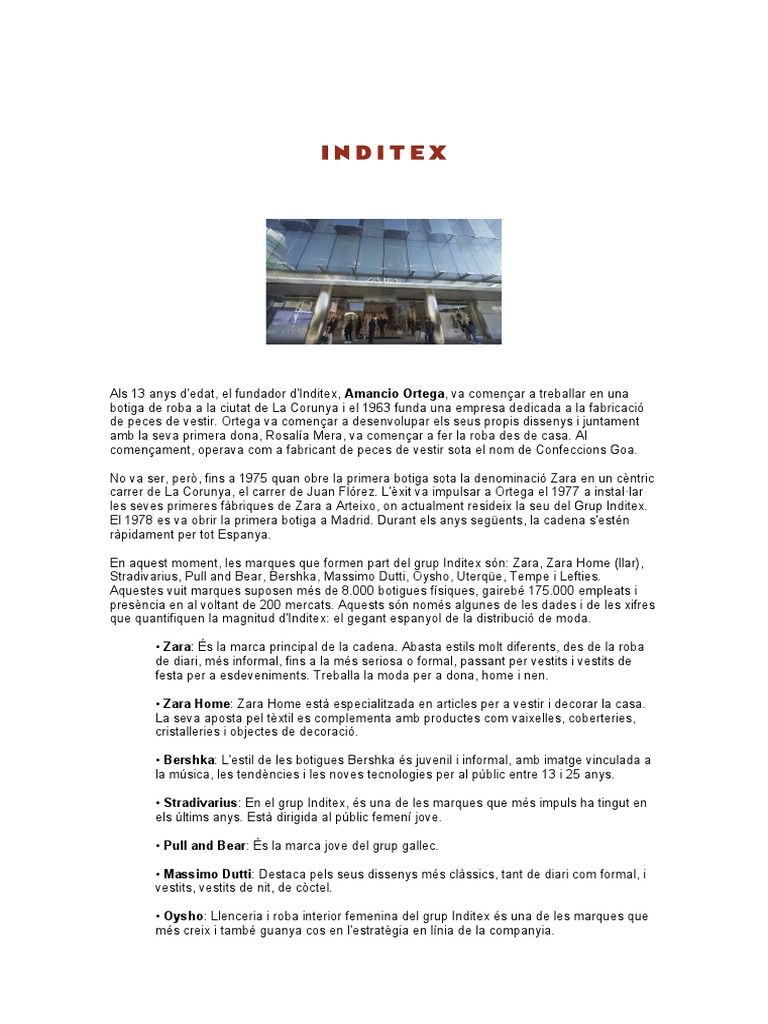 Inditex Entorn General I Específic | PDF