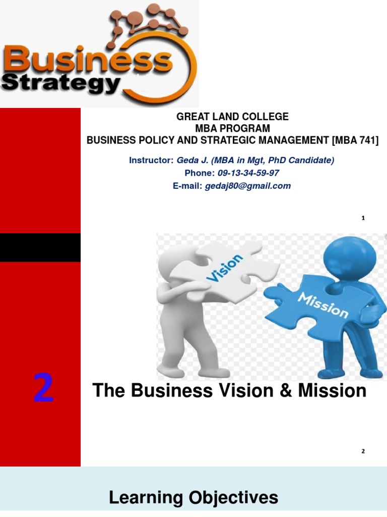 Chapter-2-The Business Vision and Mission | PDF | Strategic Management ...