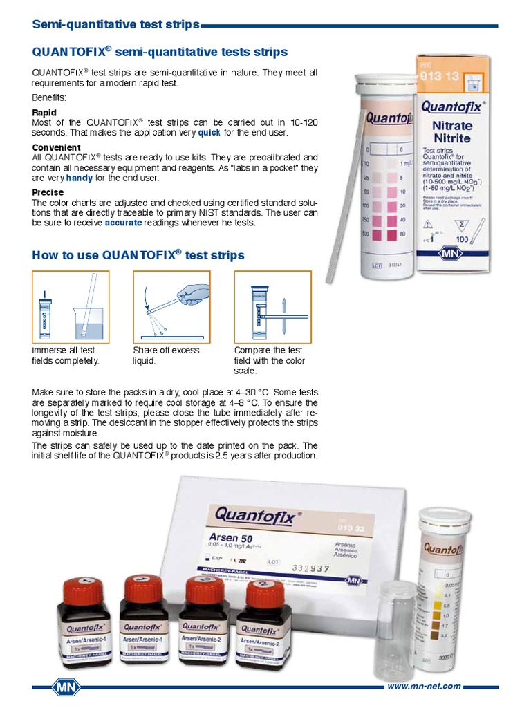 Quantofix Test Strips - Overview | PDF | Chlorine | Magnesium