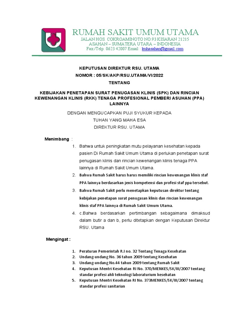 SK Ppa SPK Dan RKK | PDF