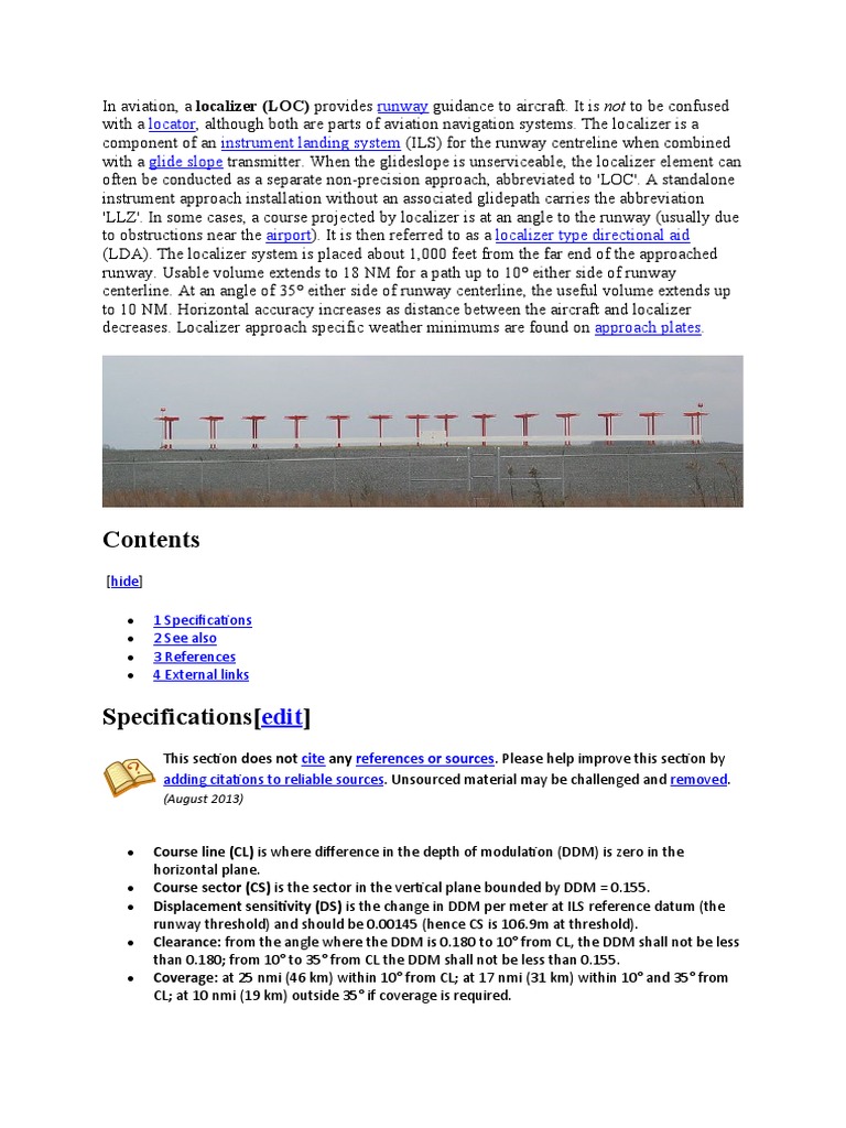 Localiser (LOC) | PDF | Transport | Aerospace