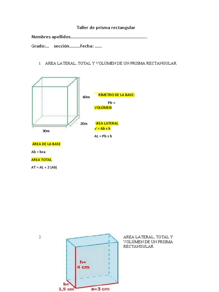 Taller de Prisma Rectangular 1 | PDF