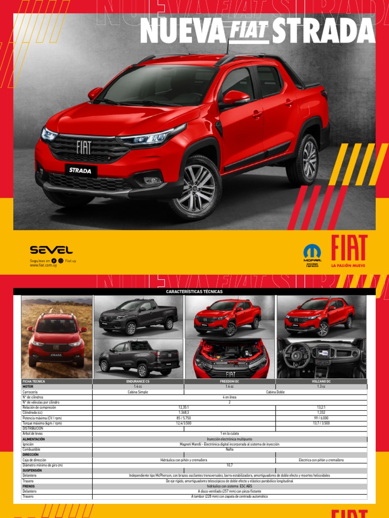 Sevel Fiat Strada Ficha Tecnica21 | PDF | Vehículo de motor | Vehículos