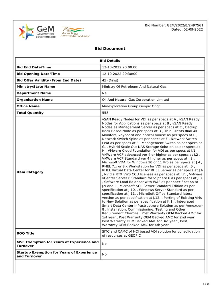 Bid Document | PDF | Specification (Technical Standard) | Desktop ...