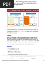 Level Tranmitter Dry Leg Wet Leg Calibration Calulation | PDF ...