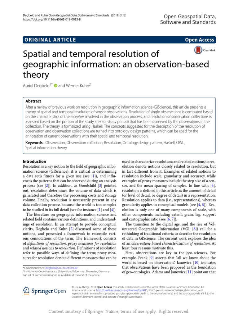 Spatial And Temporal Resolution Of Geographic Info Pdf Geographic