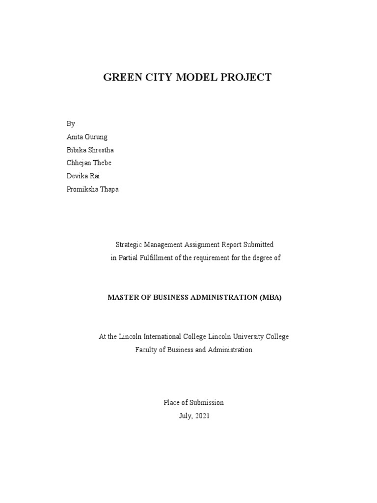 Green City Model Project | PDF | Sustainable City | City