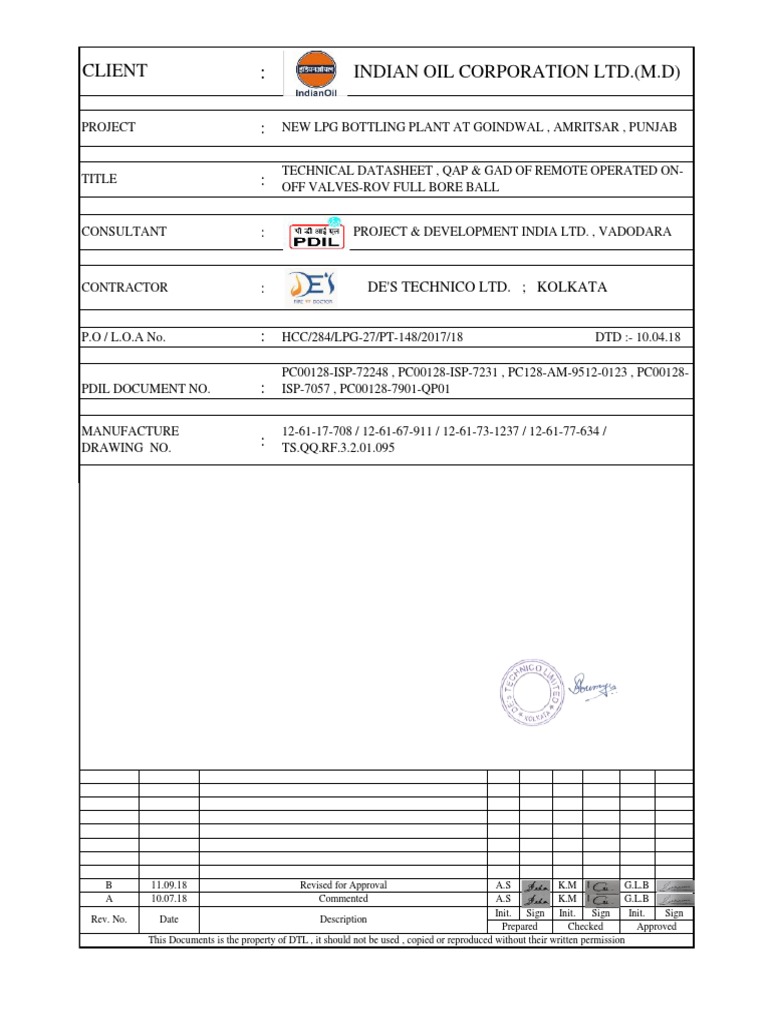 Tech Datasheet - ROV Rev1 | PDF