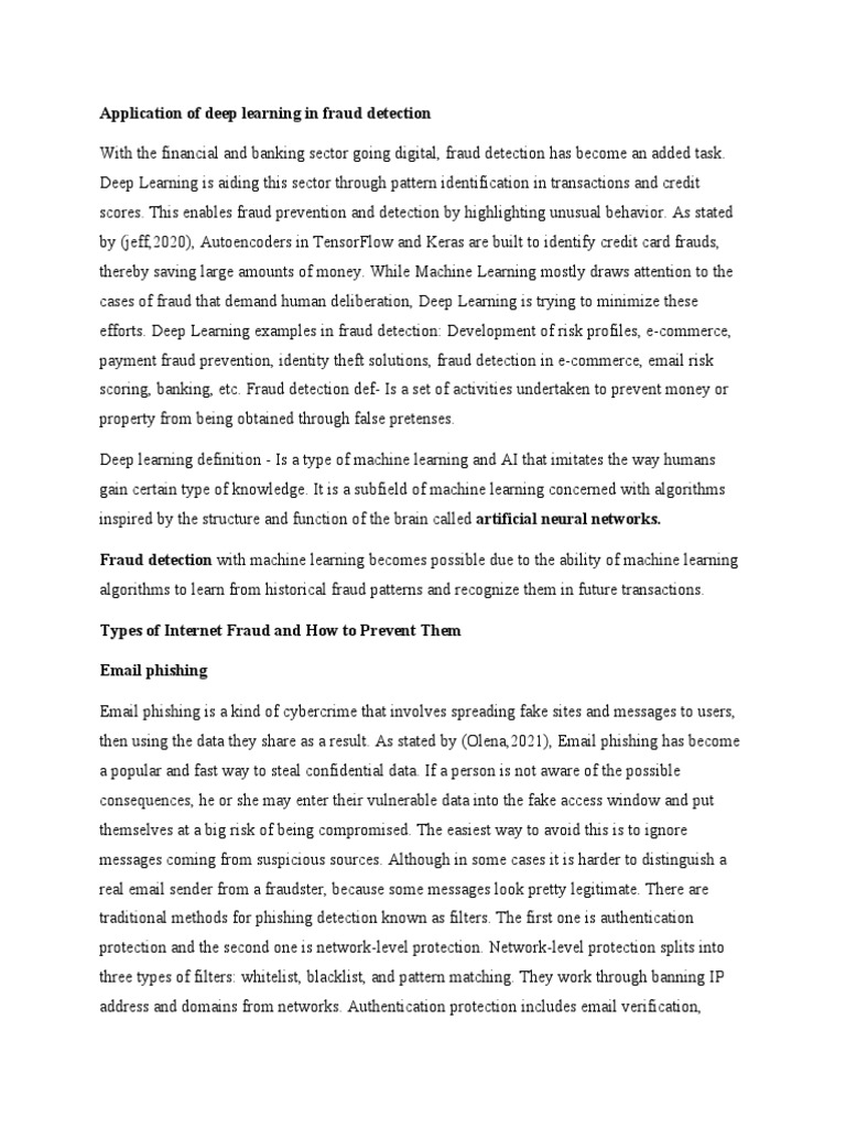 Application of Deep Learning in Fraud Detection | PDF | Identity Theft ...