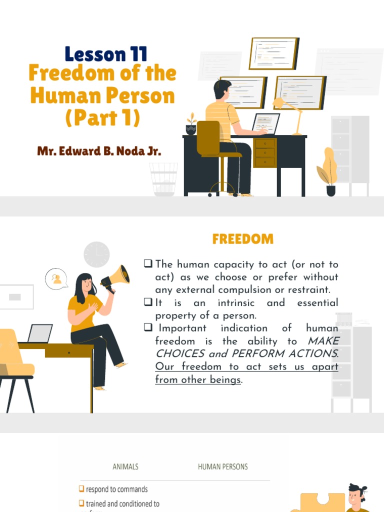 Lesson 11 Freedom of The Human Person Part 1 Hand Outs | PDF | Free ...