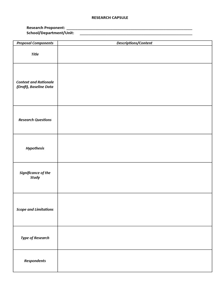 Research Capsule - Output Template | PDF