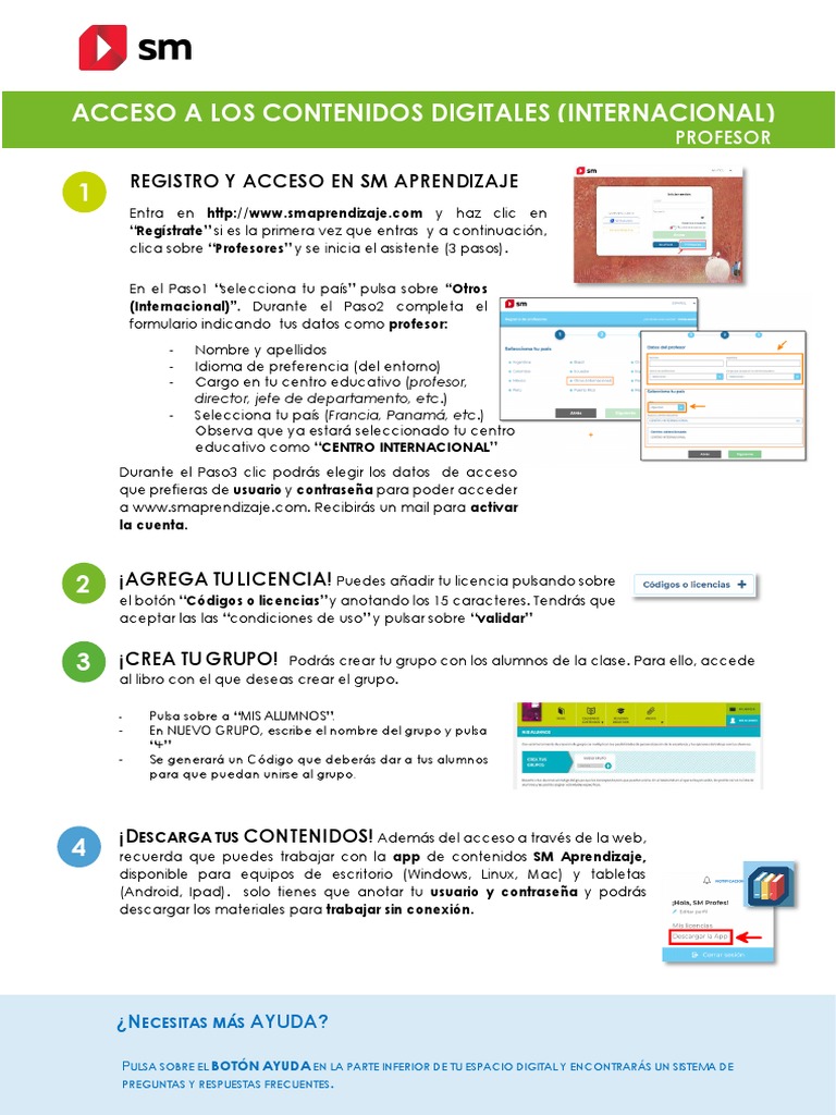 Profesor Registro Activacion Smaprendizaje Pdf