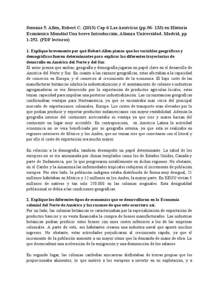 Desarrollo económico en América: Allen | PDF | Américas | Los Estados ...