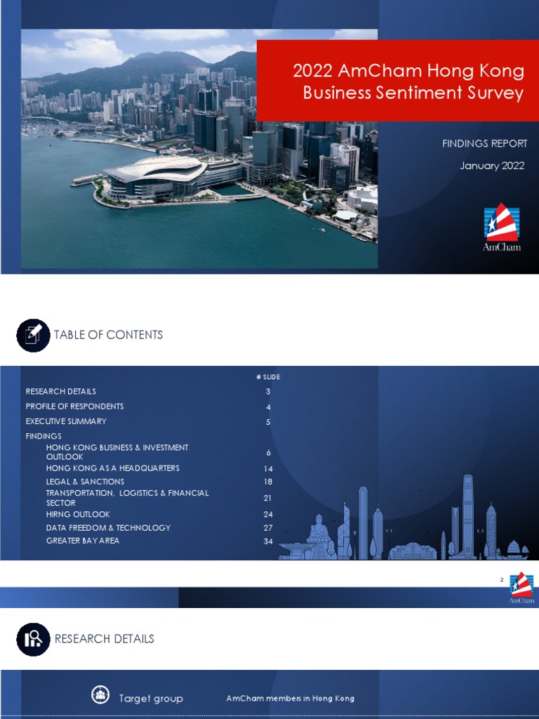 AmCham HK 2022 Business Sentiment Study Report (English) | PDF | Cost Of Living | Hong Kong