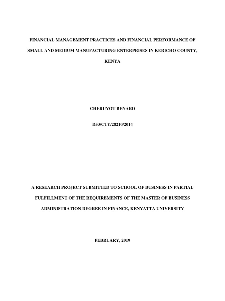 Financial Management Practices and Financial................ | PDF ...