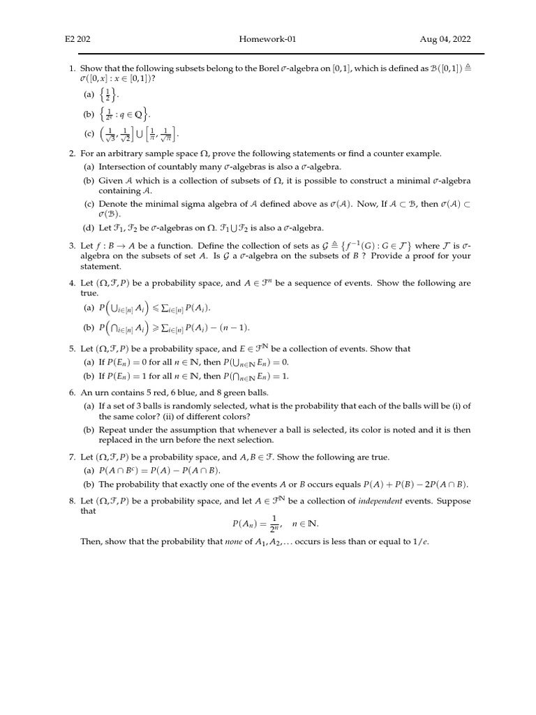 Homework 01 | PDF | Algebra | Abstract Algebra