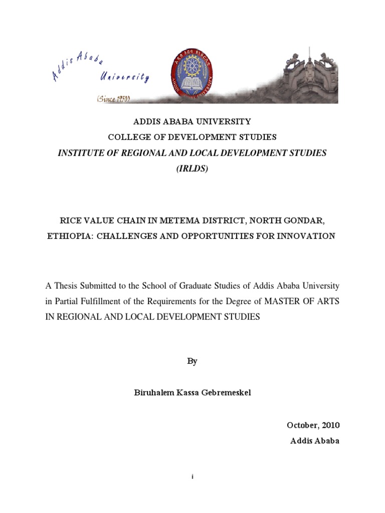 Addis Ababa University College of Development Studies | PDF ...